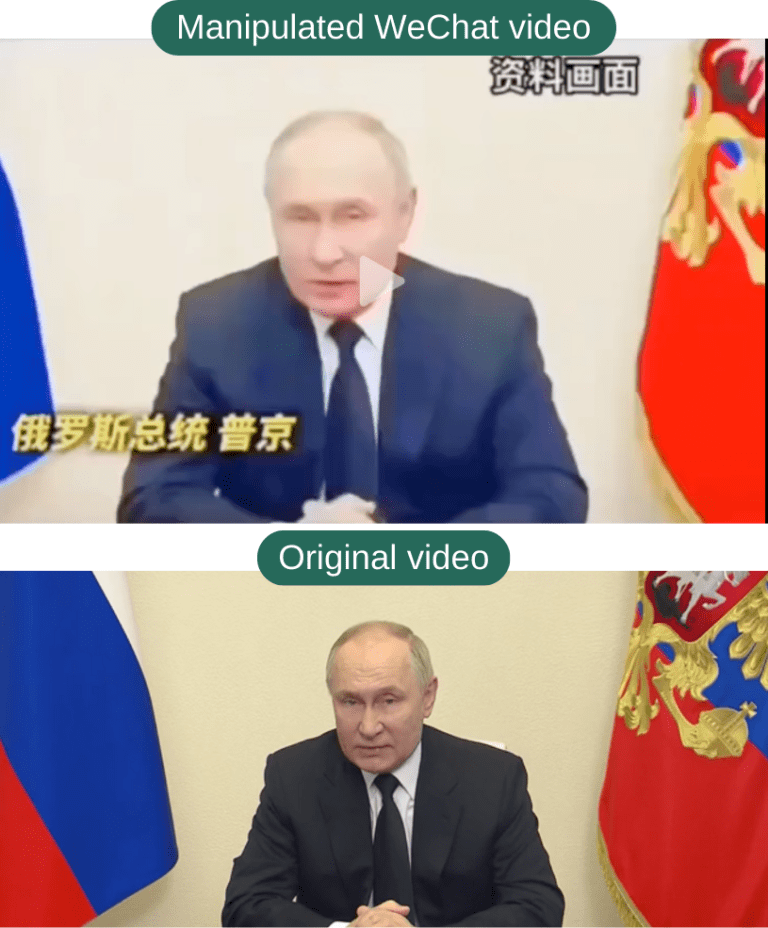 False: Chinese subtitles of Putin’s speech threatening Japan are ...
